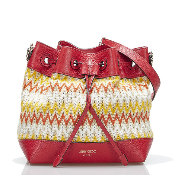 Jimmy Choo | Bags | Jimmy Choo Chain Shoulder Bag Red Orange Leather ...